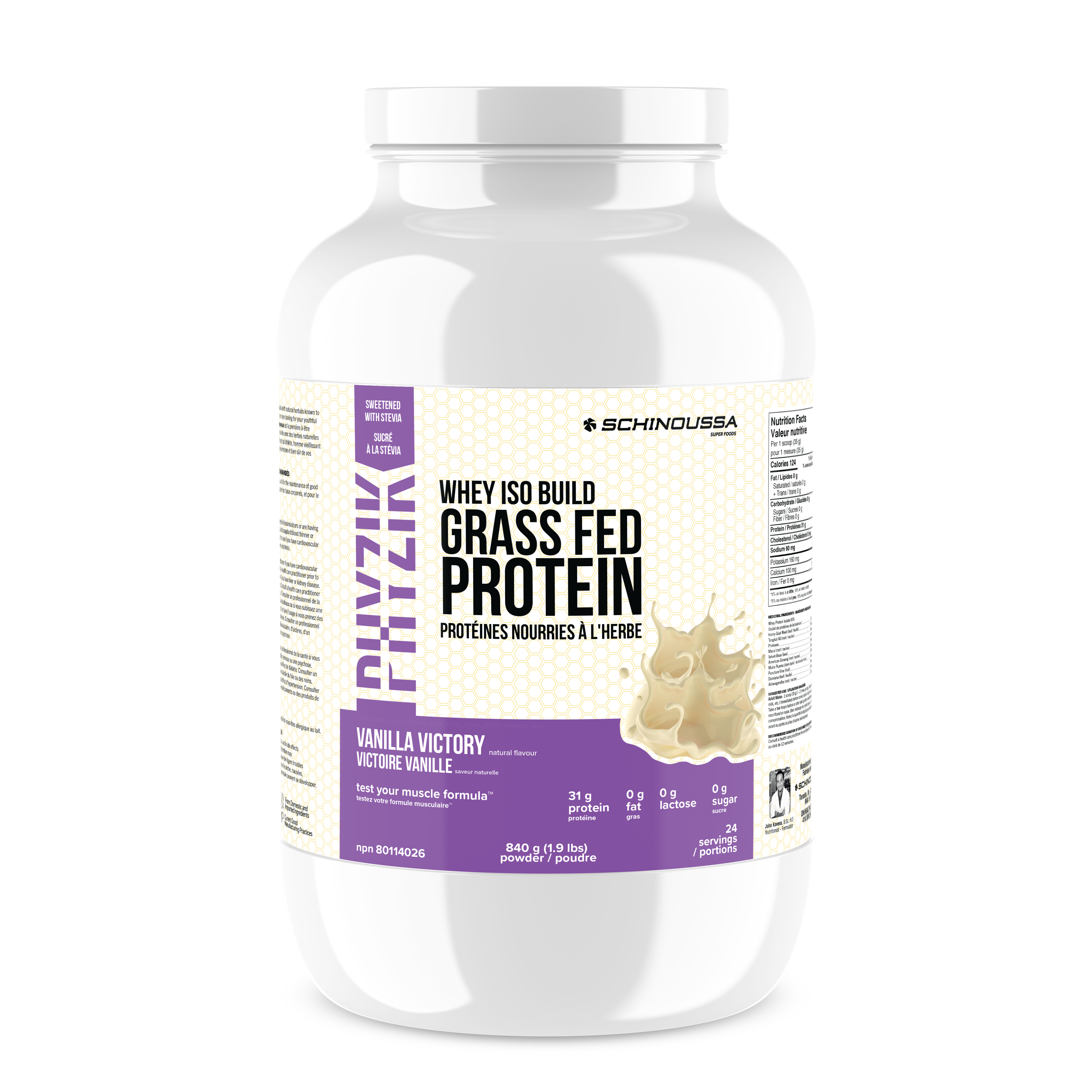 GRASS FED WHEY ISO BUILD VANILLA – Schinoussa Superfoods
