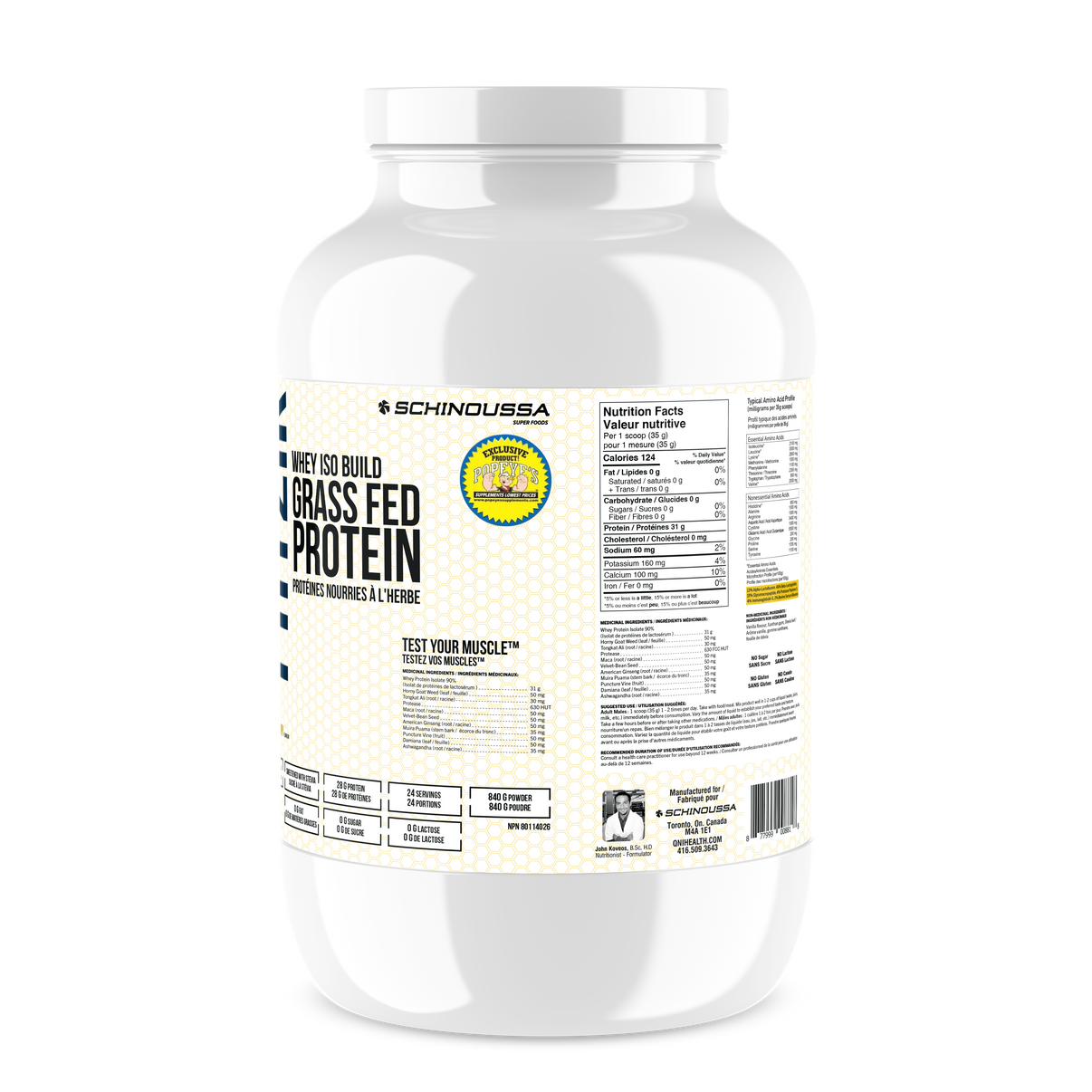 GRASS FED WHEY ISO BUILD VANILLA – Schinoussa Superfoods